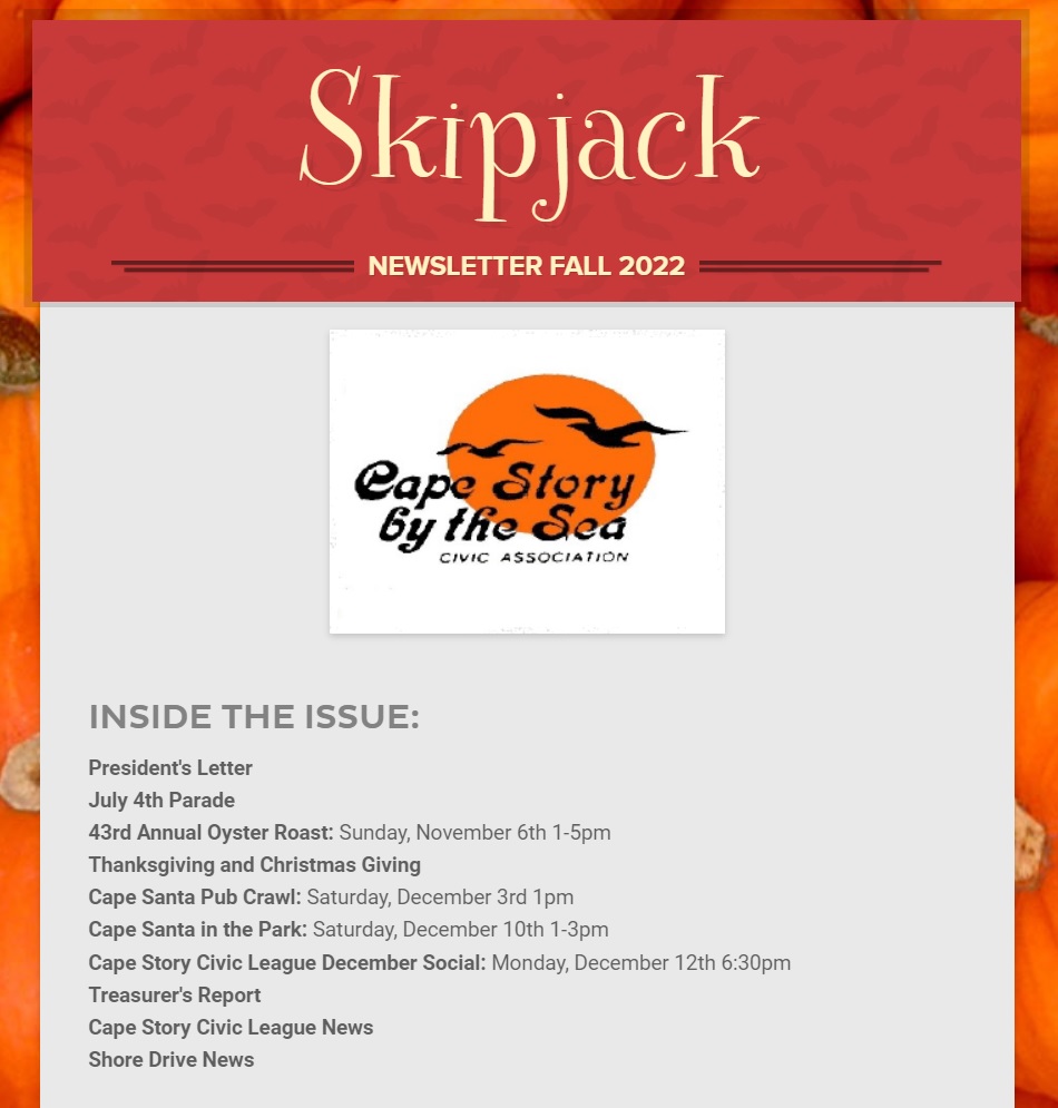 Cape Story by the Sea newsletter is back in electronic format. Fall ...